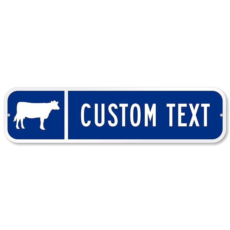 SmartSign Blue Custom Street Sign - 4" x 18", Aluminum, Reflective ...