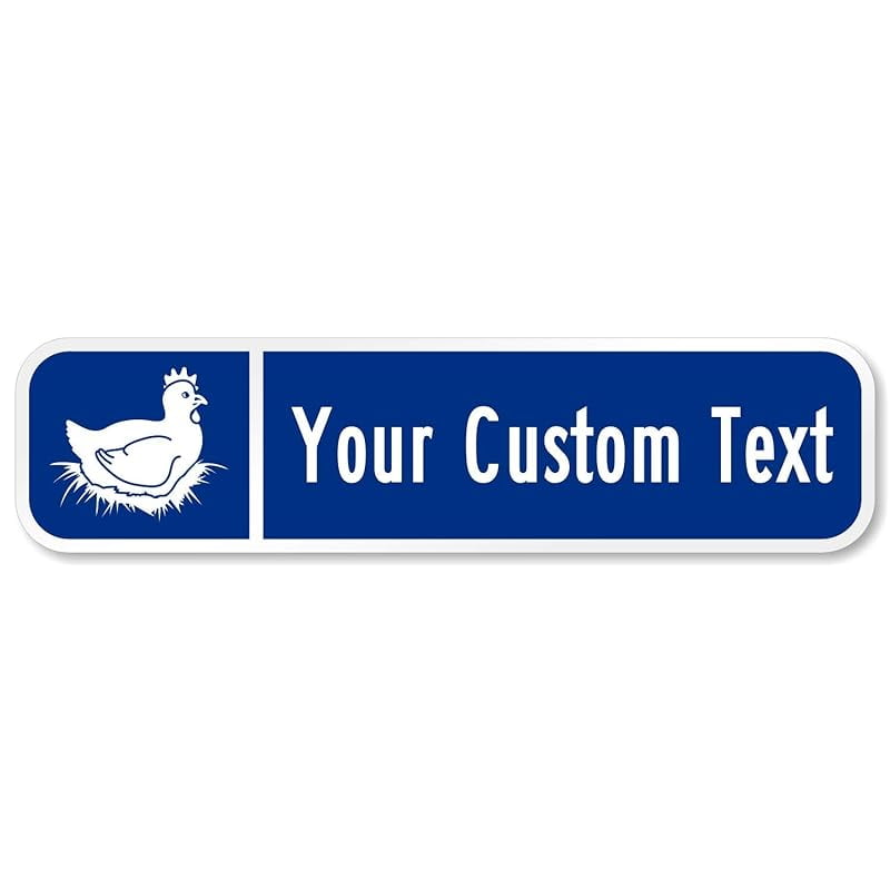SmartSign Blue Custom Street Sign - 4" x 18", Aluminum, Reflective ...