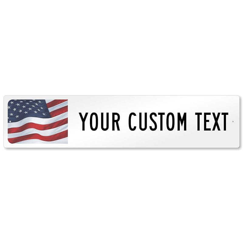 SmartSign Blue Custom Street Sign - 4" x 18", Aluminum, Reflective ...