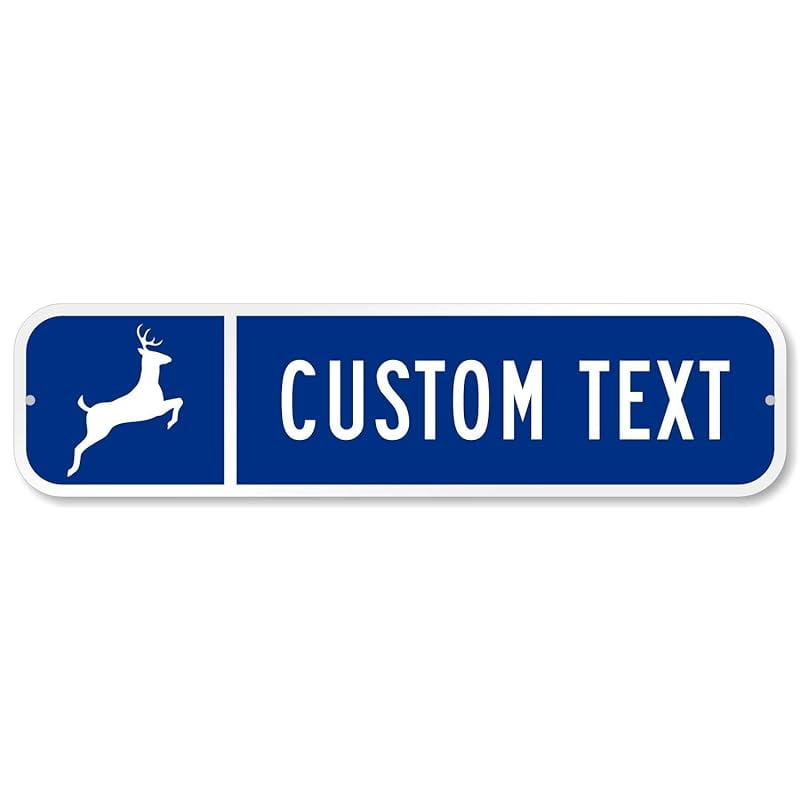 SmartSign Blue Custom Street Sign - 4" x 18", Aluminum, Reflective ...