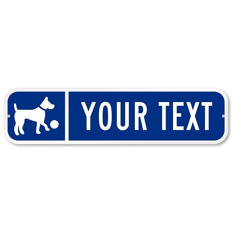 SmartSign Blue Custom Street Sign - 4" x 18", Aluminum, Reflective ...