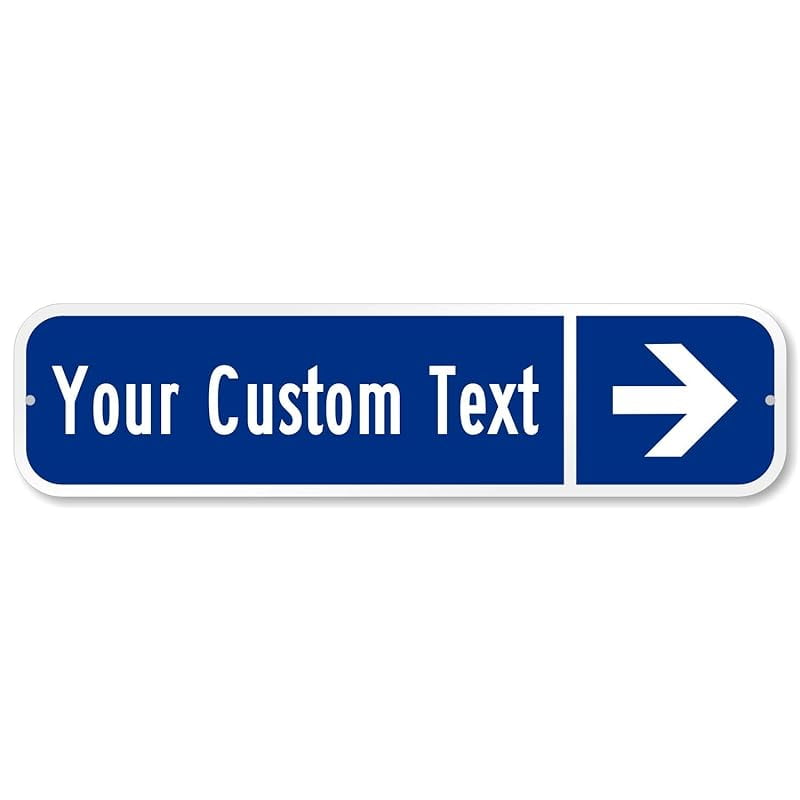 SmartSign Blue Custom Street Sign - 4" x 18", Aluminum, Reflective ...