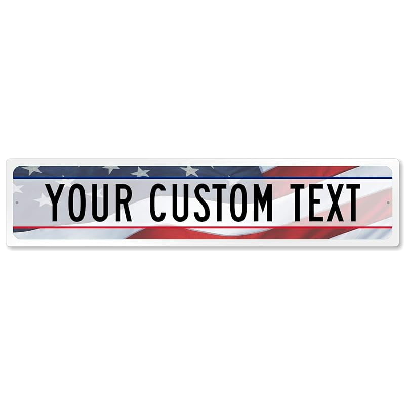 SmartSign Blue Custom Street Sign - 4" x 18", Aluminum, Reflective ...