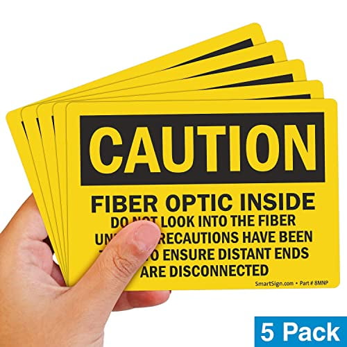 SmartSign “Caution - Fiber Optic Inside, Do Not Look Into Fiber” Pack ...