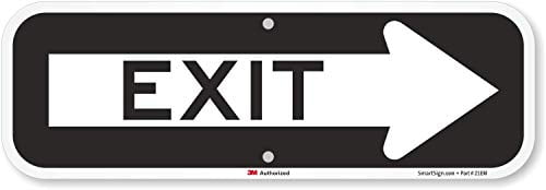 SmartSign "Exit" Sign with Right Arrow | 6" x 18" 3M High Intensity ...
