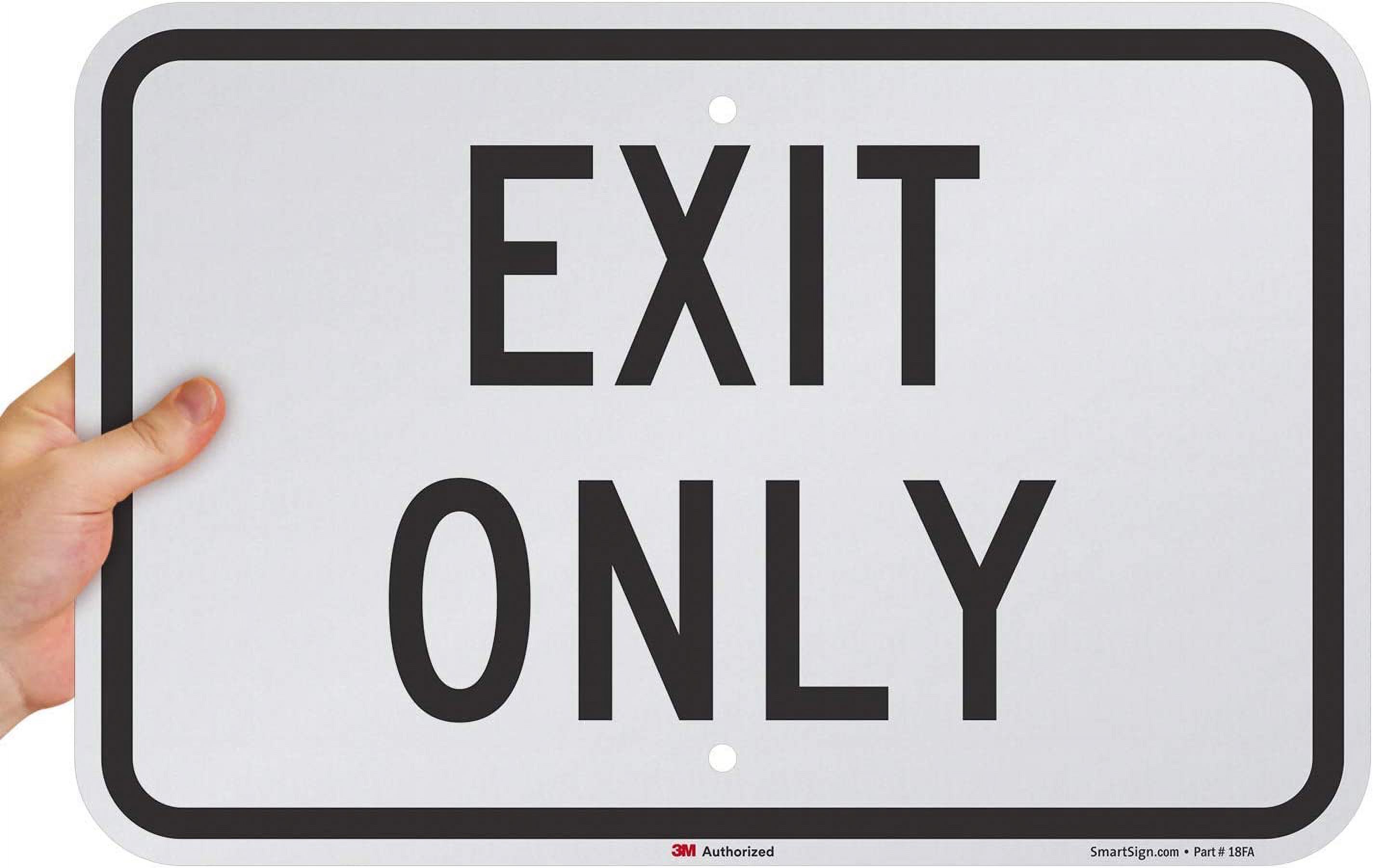 SmartSign - K-1757-EG-12x18-D2 "Exit Only" Sign 12" x 18" 3M Engineer ...