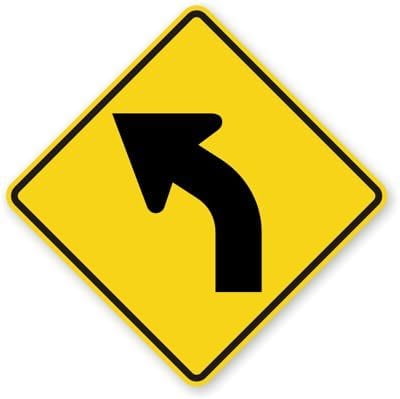 SmartSign "Left Curve" MUTCD Compliant Sign | 24" x 24" 3M Engineer ...