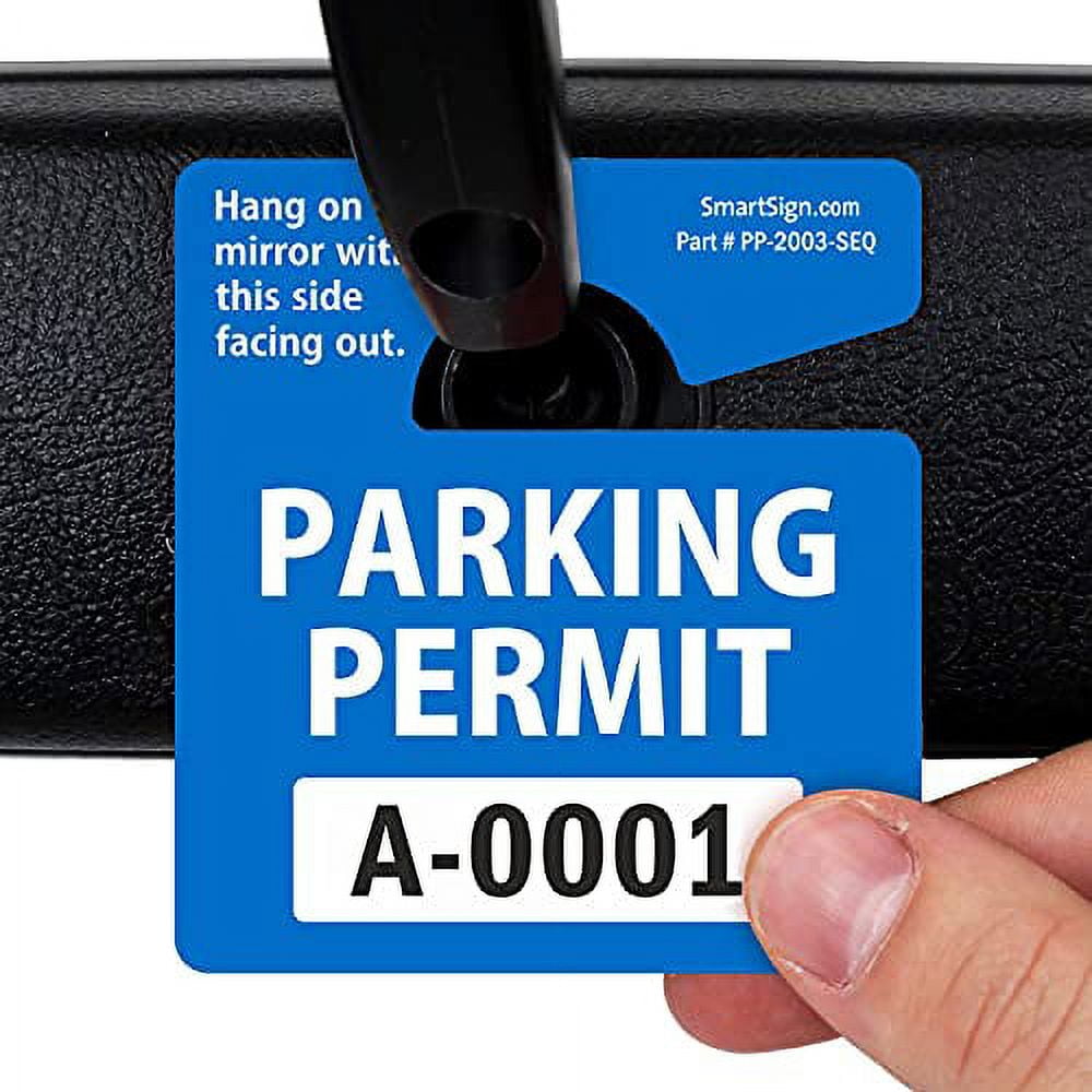 SmartSign (Pack of 50) "Parking Permit" Rearview Mirror Hang Tags | 2. ...