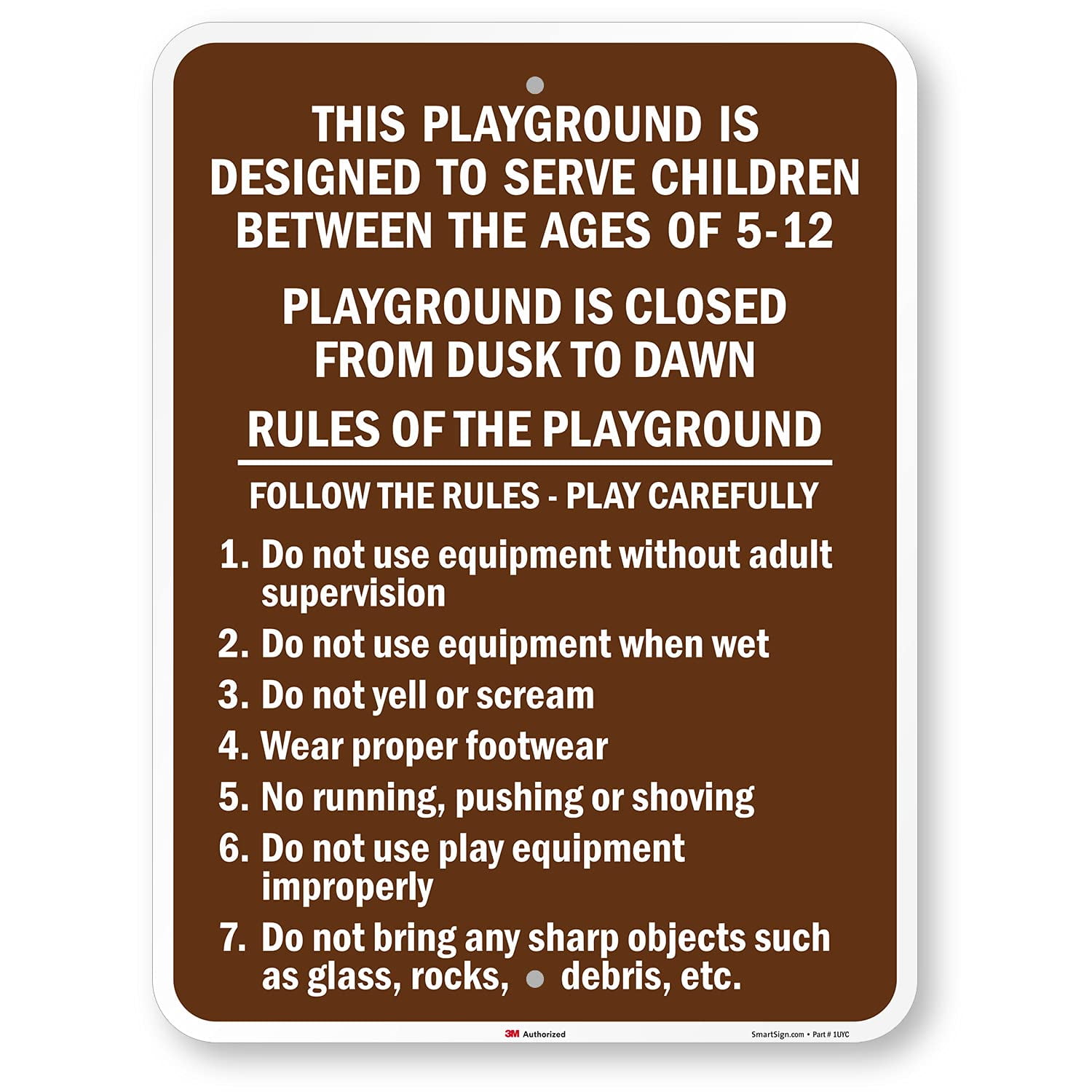 SmartSign Playground Rules Sign | 18" x 24" 3M High Intensity Grade ...