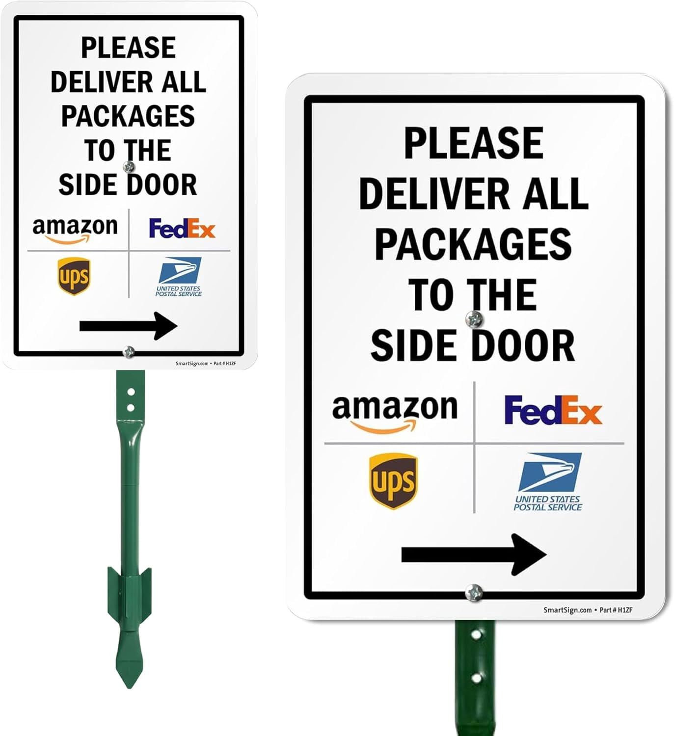 SmartSign “Please Deliver All Packages to The Side Door” Right Arrow ...