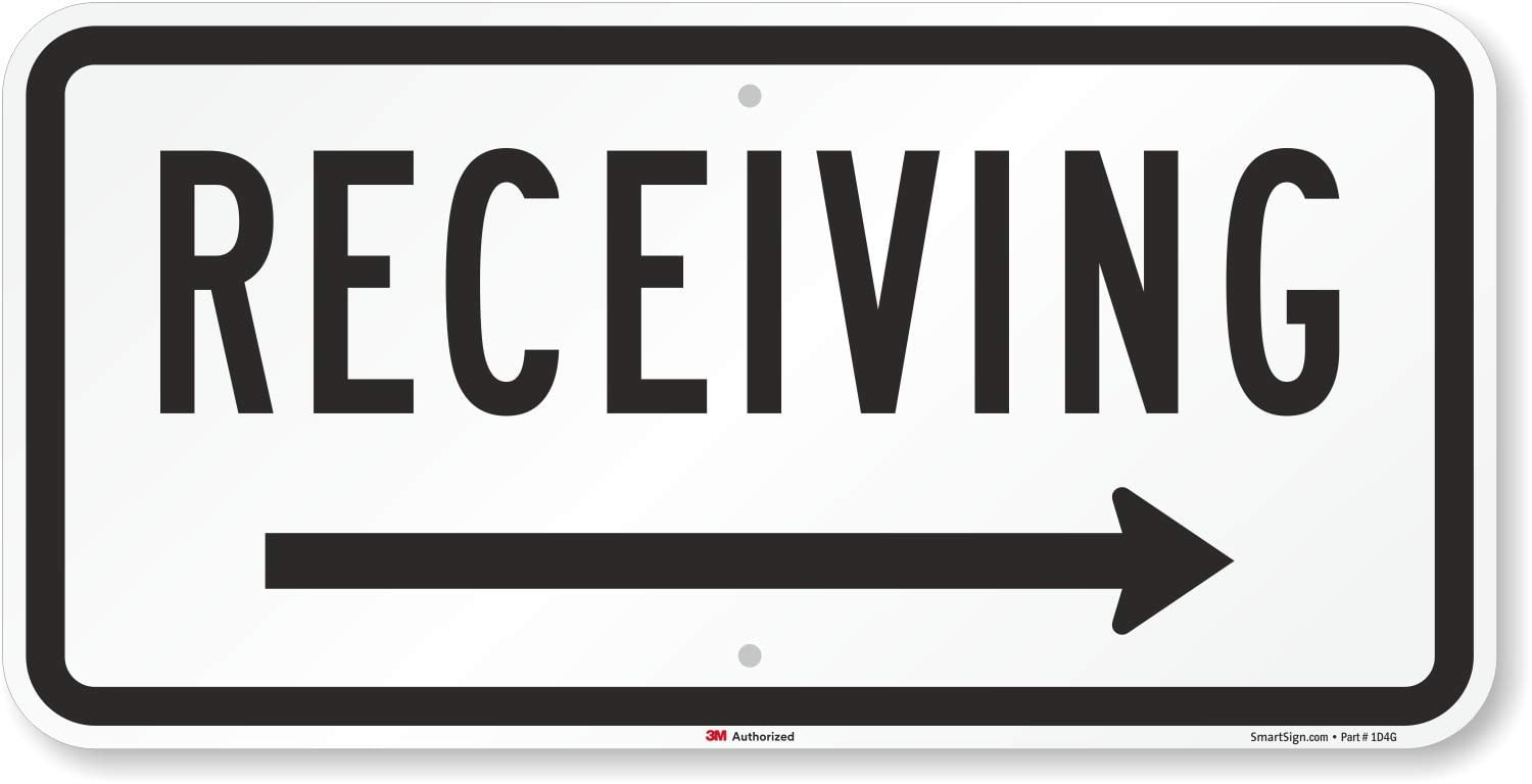 SmartSign "Receiving" Sign with Right Arrow | 12" x 24" Diamond Grade ...