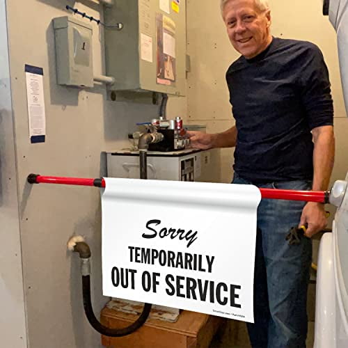 SmartSign "Sorry Temporarily Out Of Service" Hanging Doorway Barricade ...