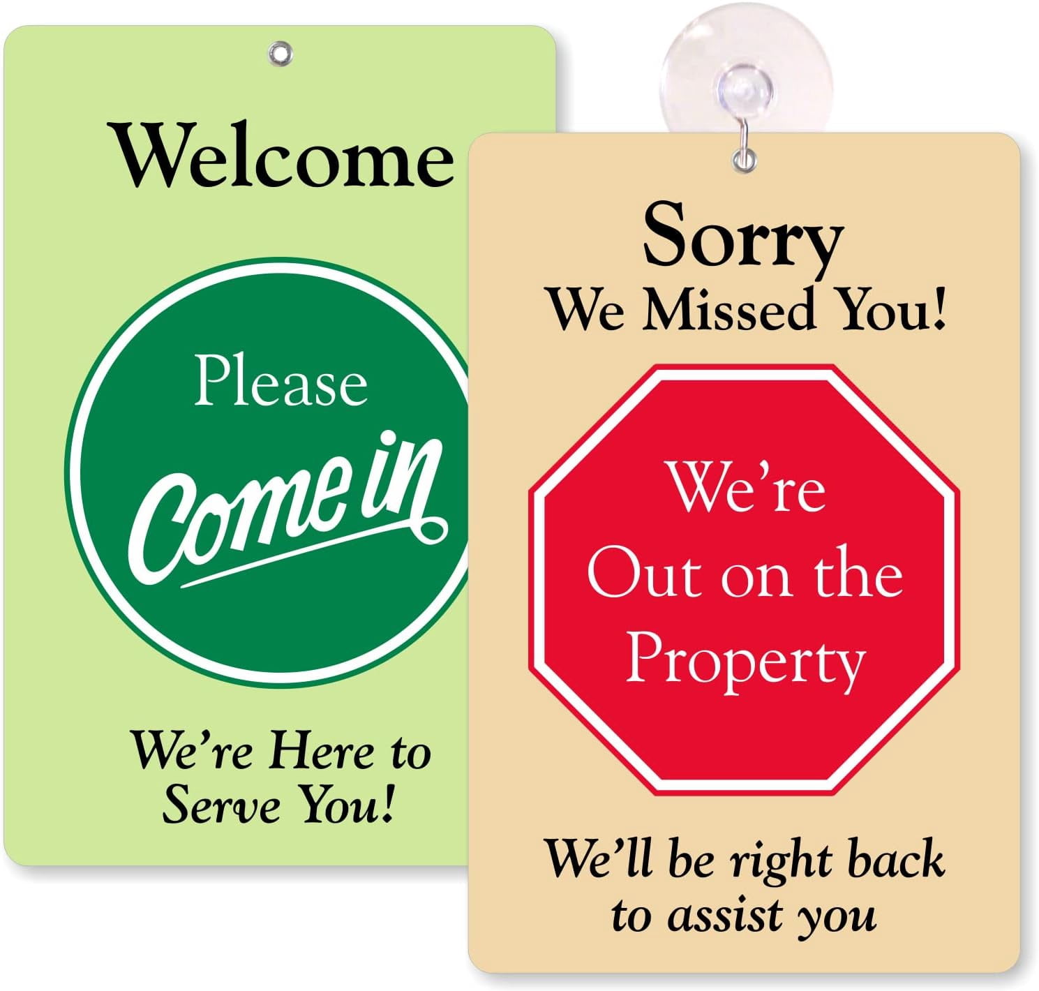 SmartSign "Sorry We Missed You Will Be Right Back/Welcome We're Here to ...