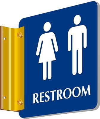 SmartSign Unisex "Restroom" Two-Sided PREMIUM Projecting Sign with ...