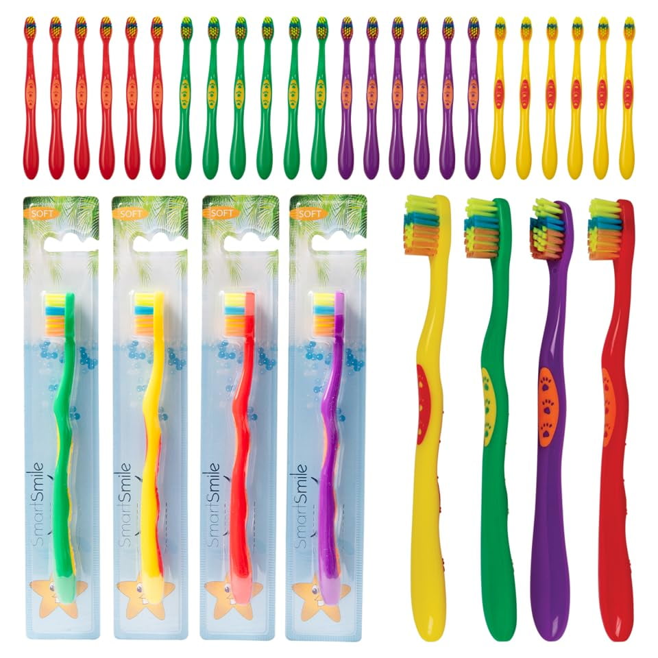 SmartSmile 72 Pcs Bulk Kids Toothbrushes Individually Wrapped ...