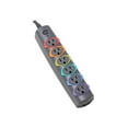 SmartSockets Color-Coded Strip Surge Protector 6 Outlets, 6 ft Cord ...