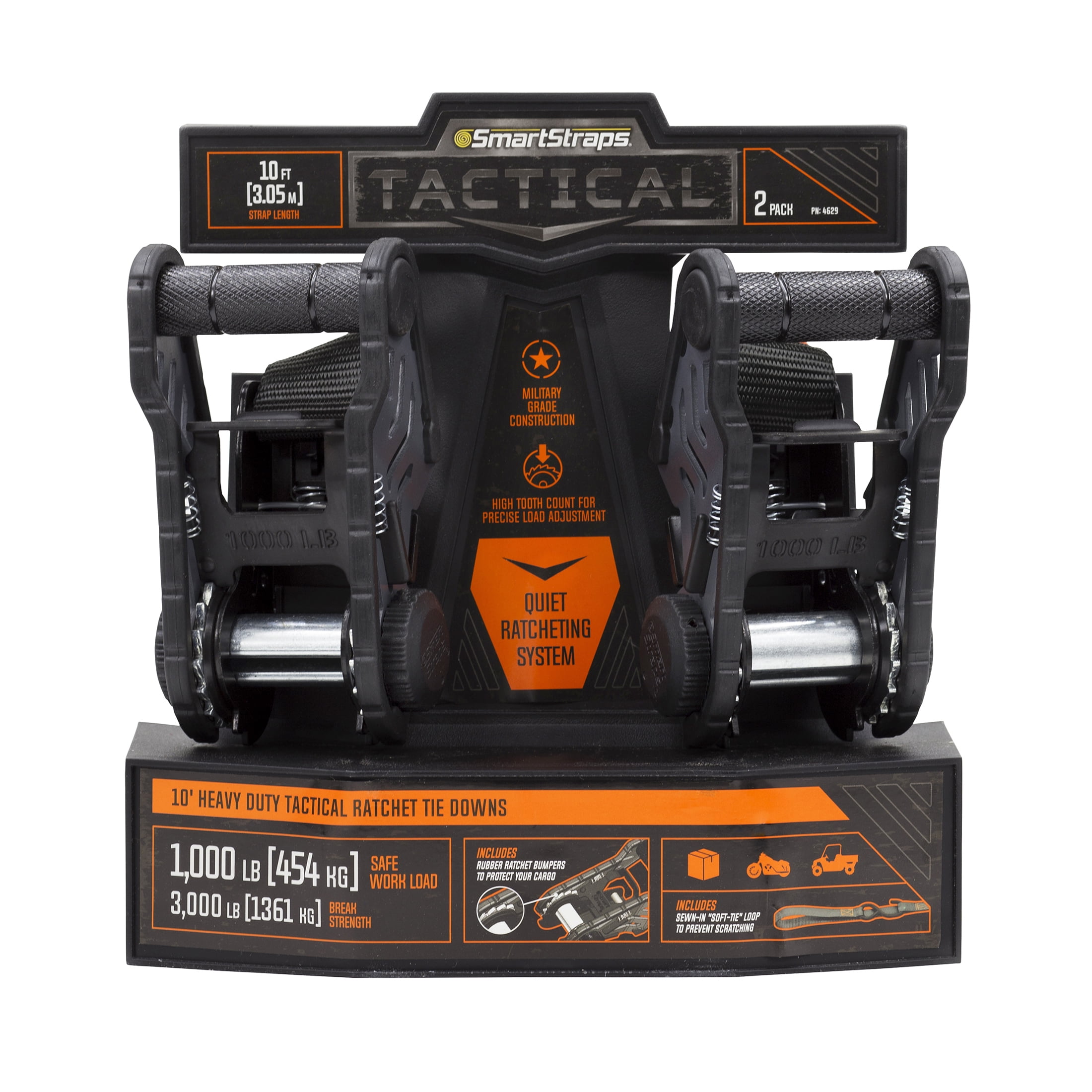 SmartStraps 1-1/4 in. x 10 ft. Orange Tactical Heavy Duty Ratchet Tie ...