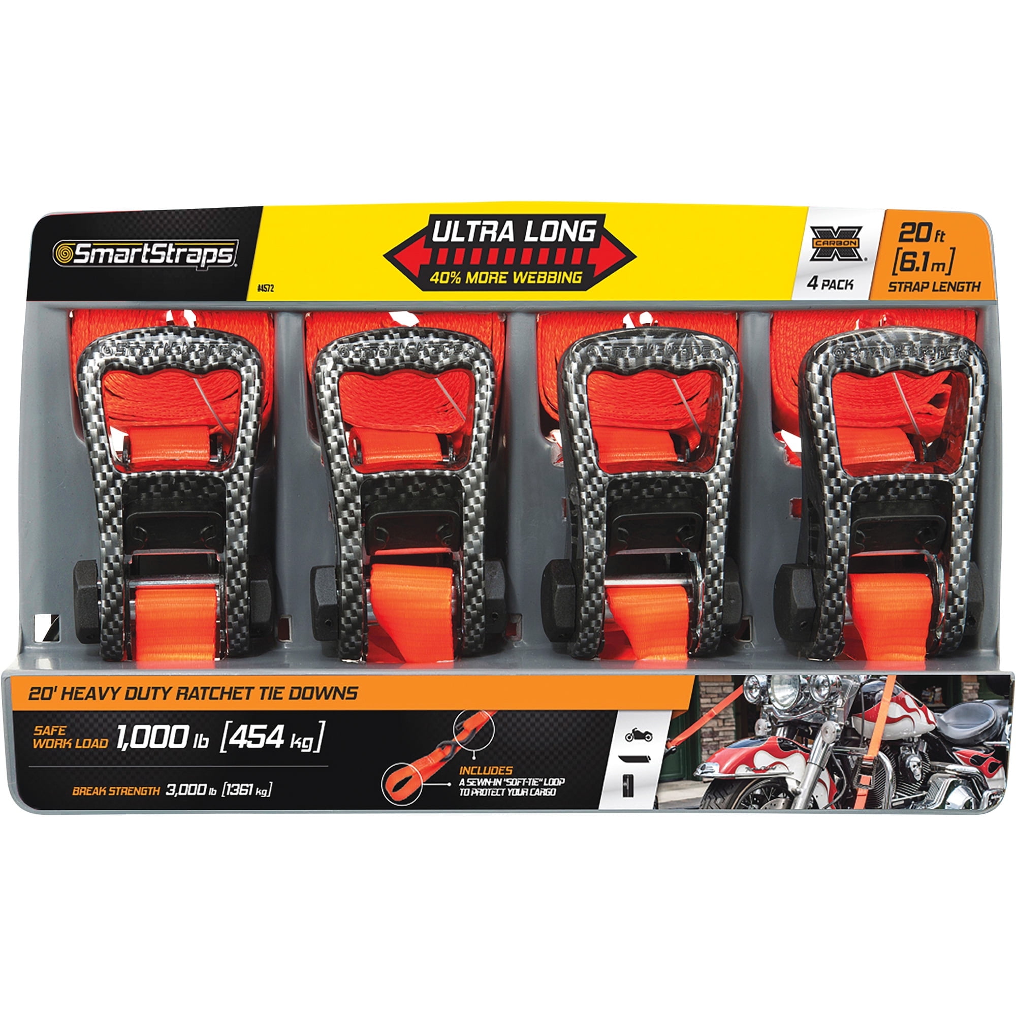 SmartStraps 1-1/4 in. x 20 ft. Orange CarbonX Ultra Long Heavy Duty ...