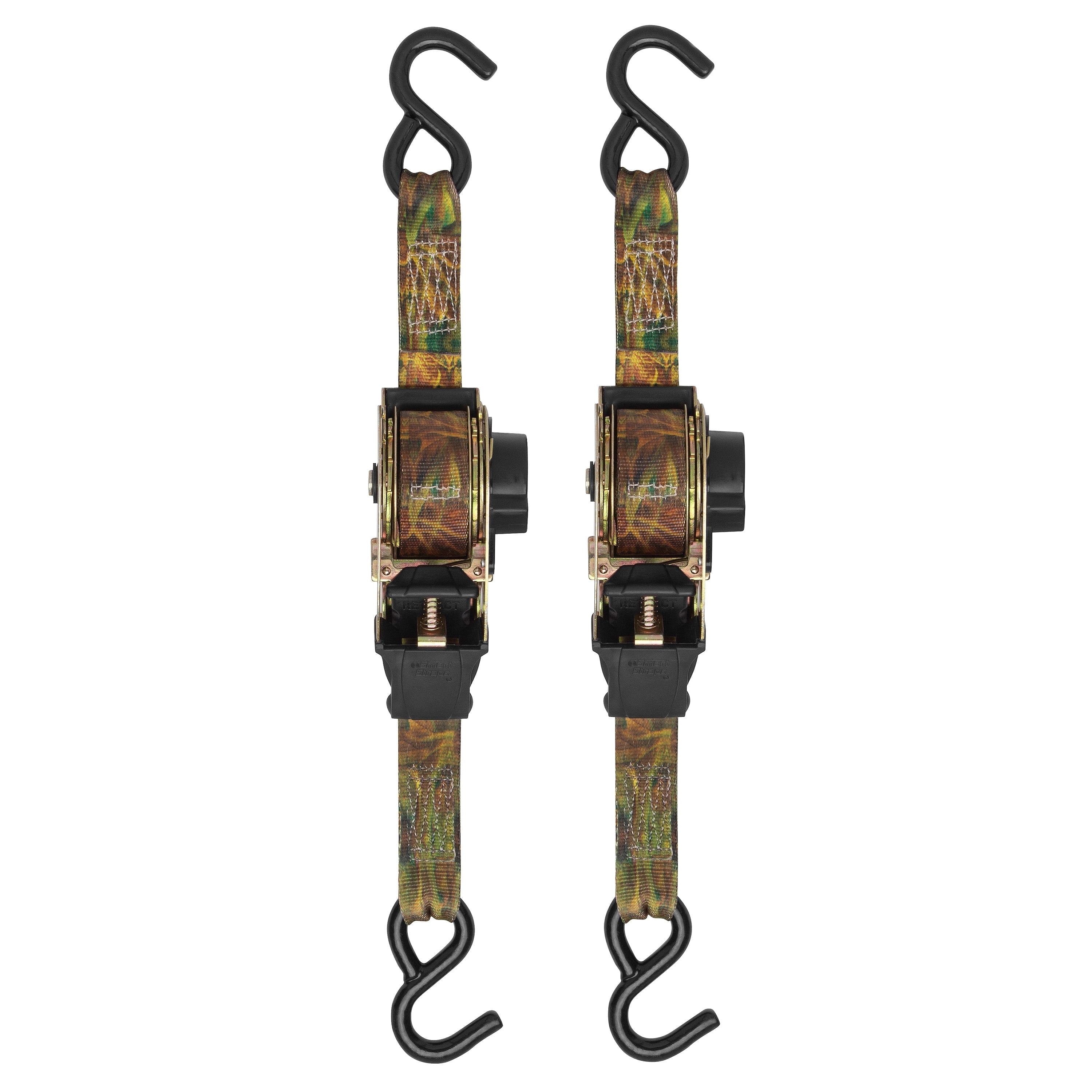 SmartStraps 1.5" x 10ft Retractable Ratchet Tie Down Straps, Camo, 2 ...