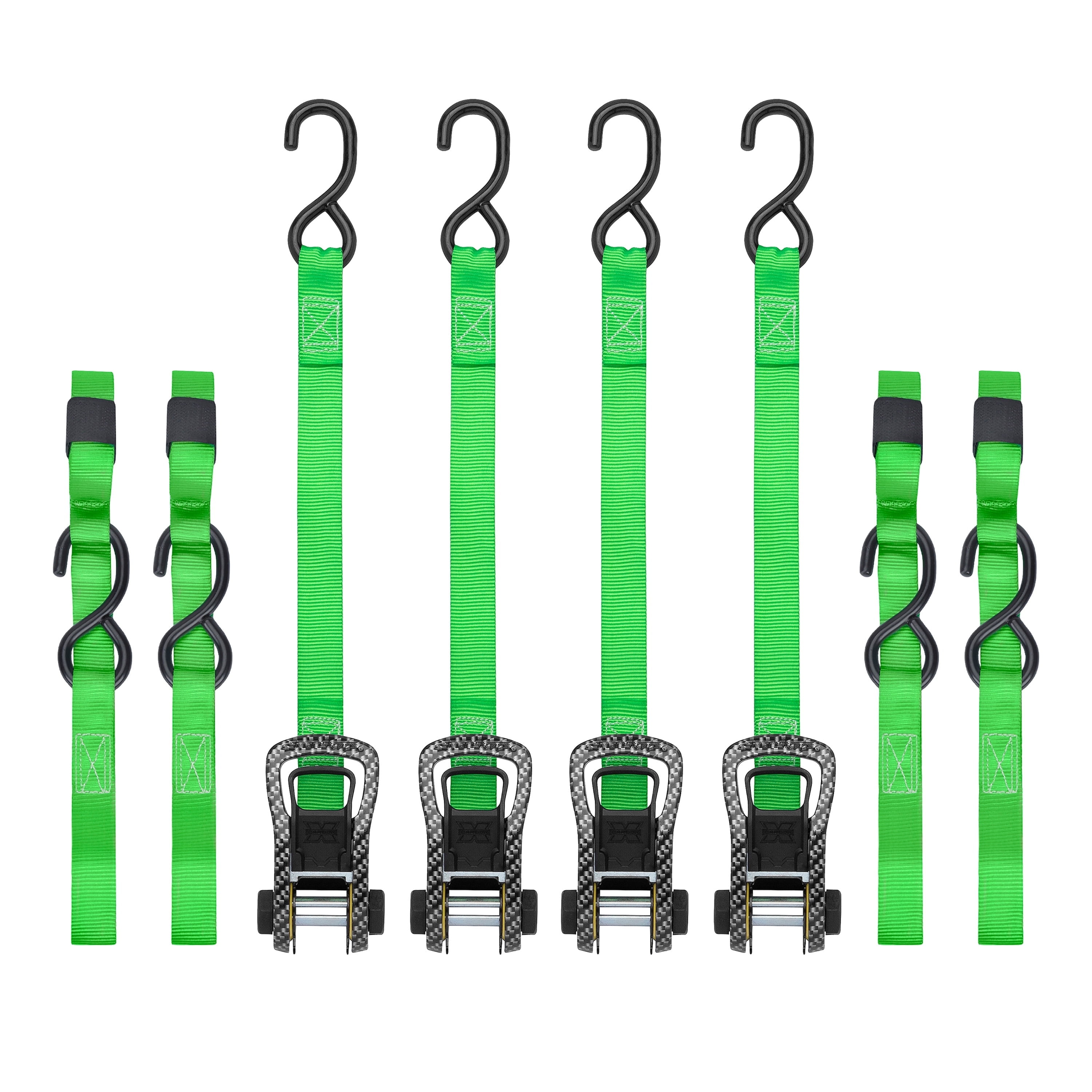 SmartStraps 1 in. x 20 ft. Green CarbonX Ratchet Tie Down Straps, 500 ...