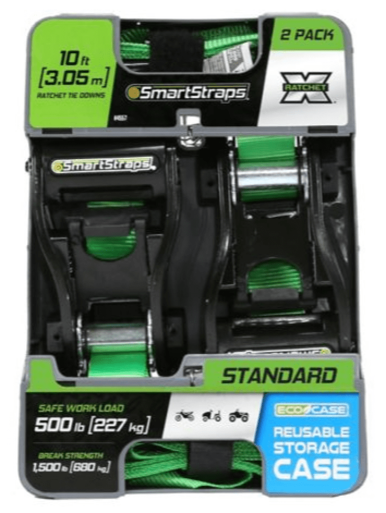 SmartStraps 10 ft. Green Premium RatchetX Tie Down Strap, 500 lb., 2 ...