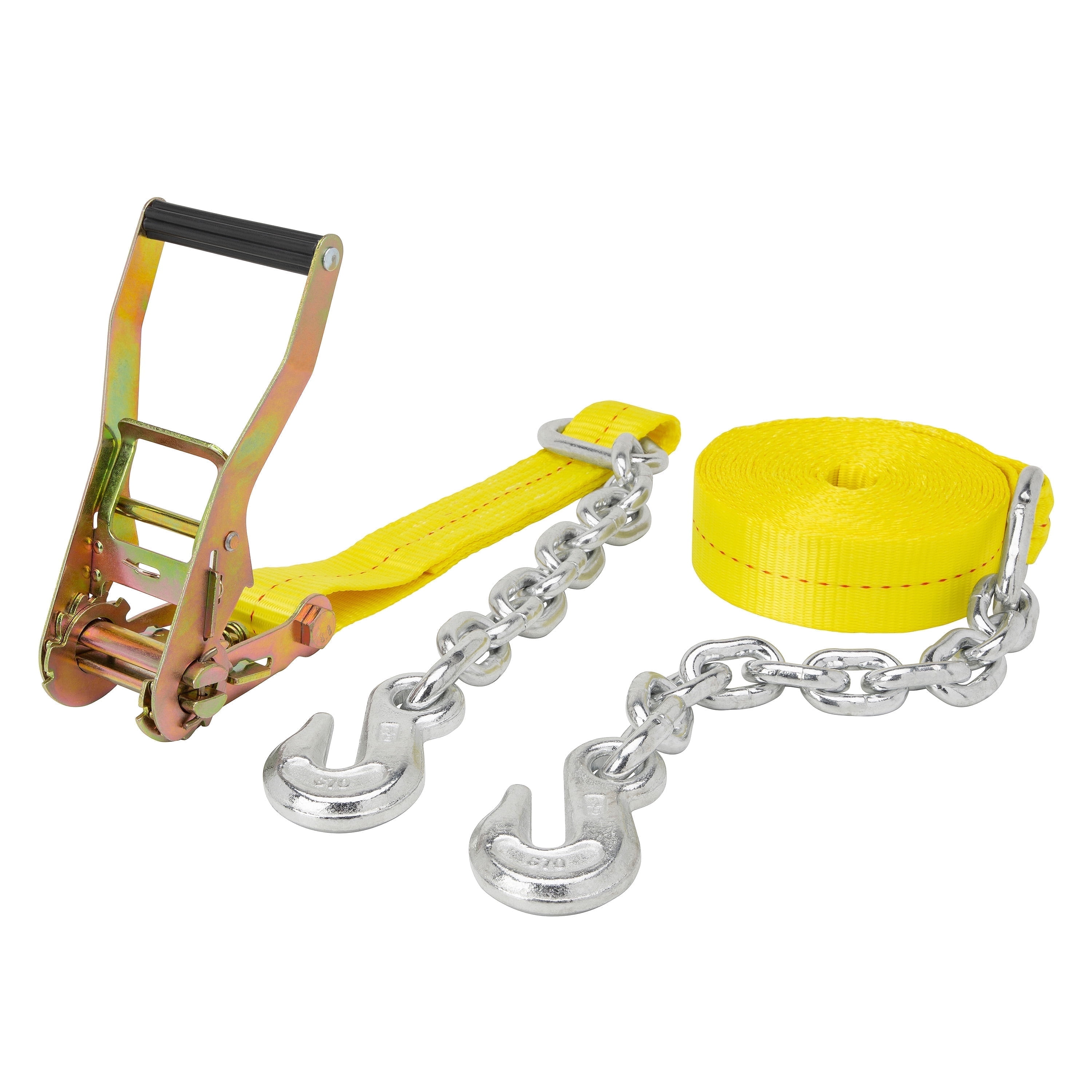 SmartStraps Commercial Ratchet Tie Down Strap with 18" Chain, 2" x 27 ...