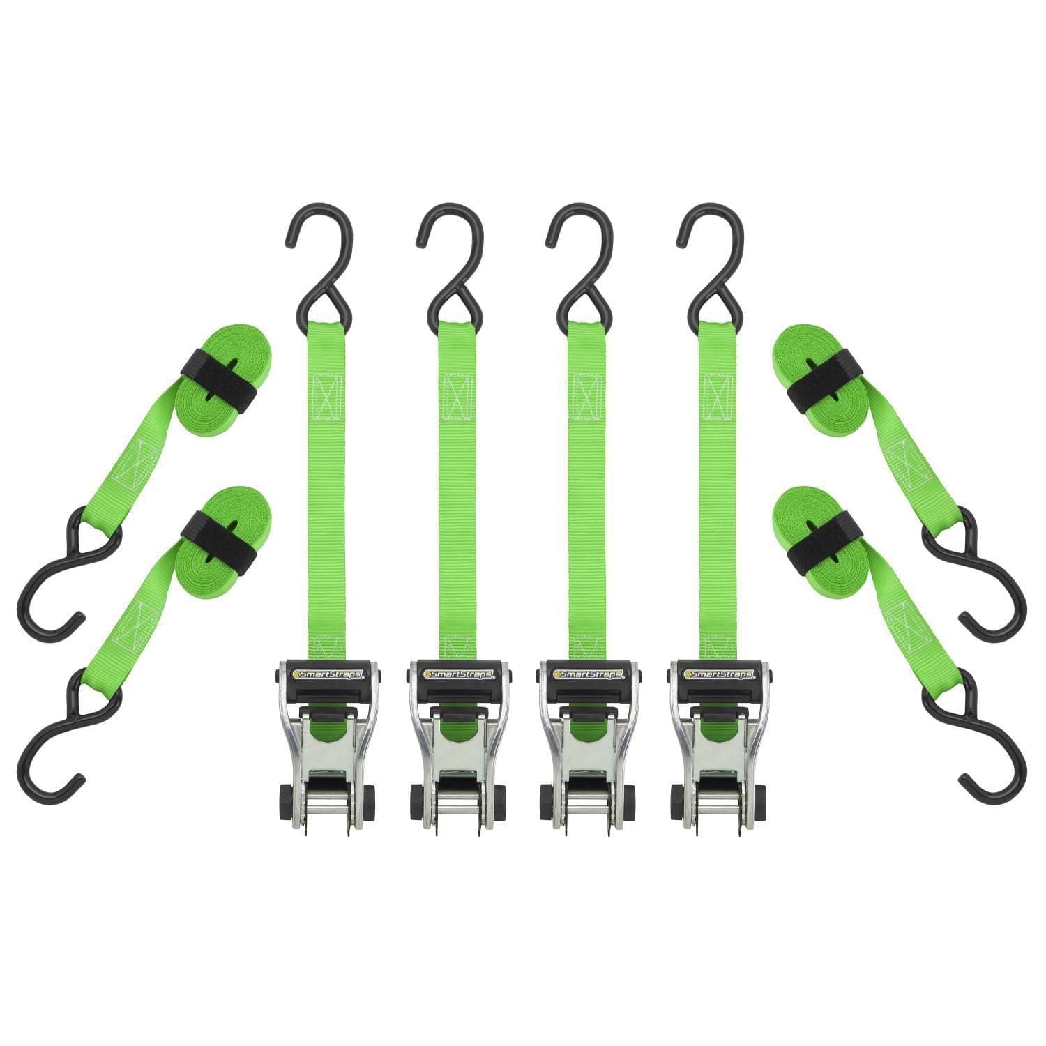 SmartStraps Ratchet X Tie Down, 14ft, 1500lb, Green, 4 Pack - Walmart.com