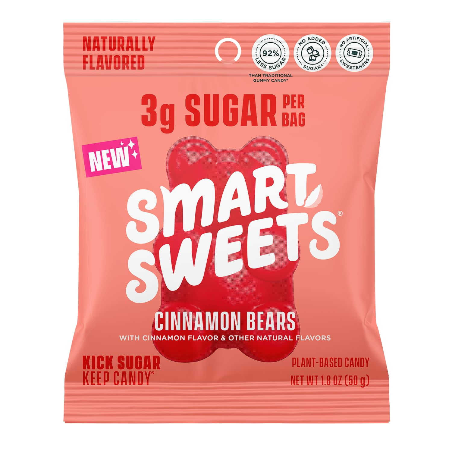 SmartSweets Cinnamon Bears Gummy MFF30 Candy: 1.8oz (Pack of 14), Gummy ...