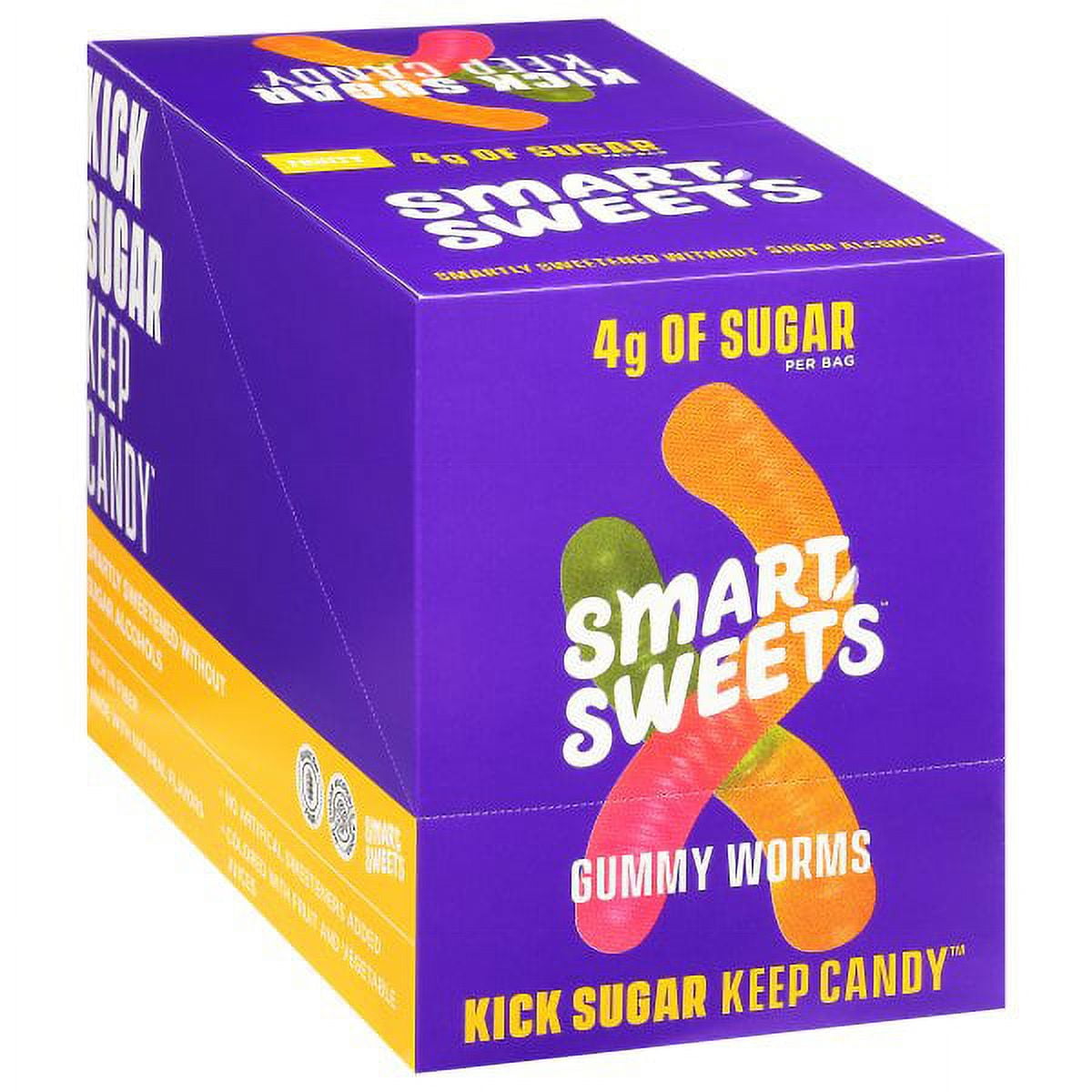 SmartSweets - Gummy Worms Box - 12 Bags - Walmart.com