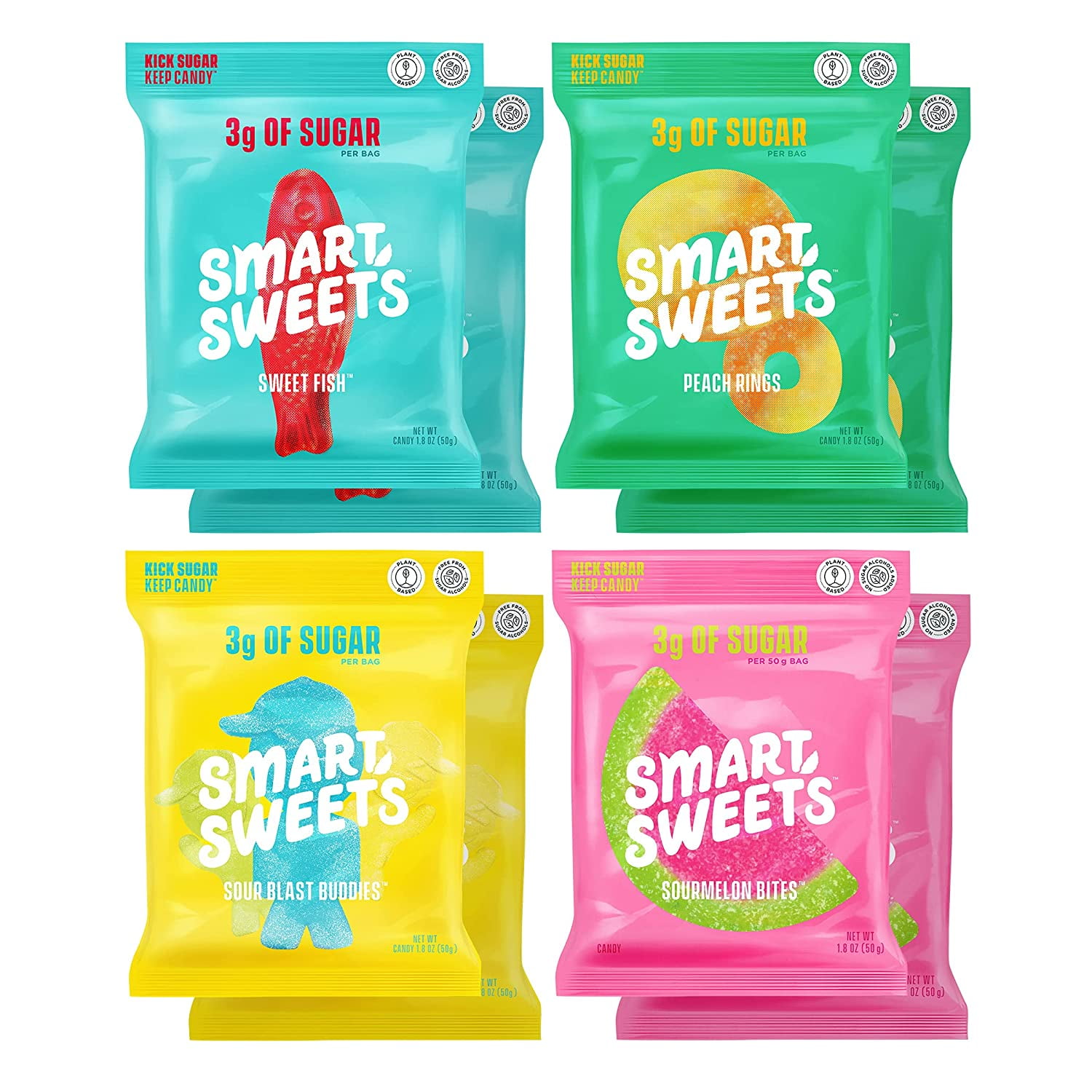 SmartSweets Healthy Gummy Variety Pack, Gluten Free, Low Sugar ...