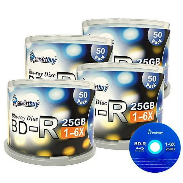 Smartbuy 200-Disc 25GB 6x Blu-ray Single Layer Logo Top BDR for ...