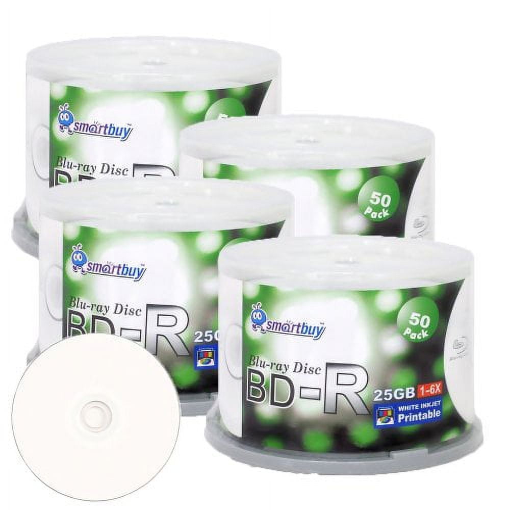Smartbuy 200-disc 25gb 6x Bd-r BDR Blu-ray Single Layer White Inkjet ...
