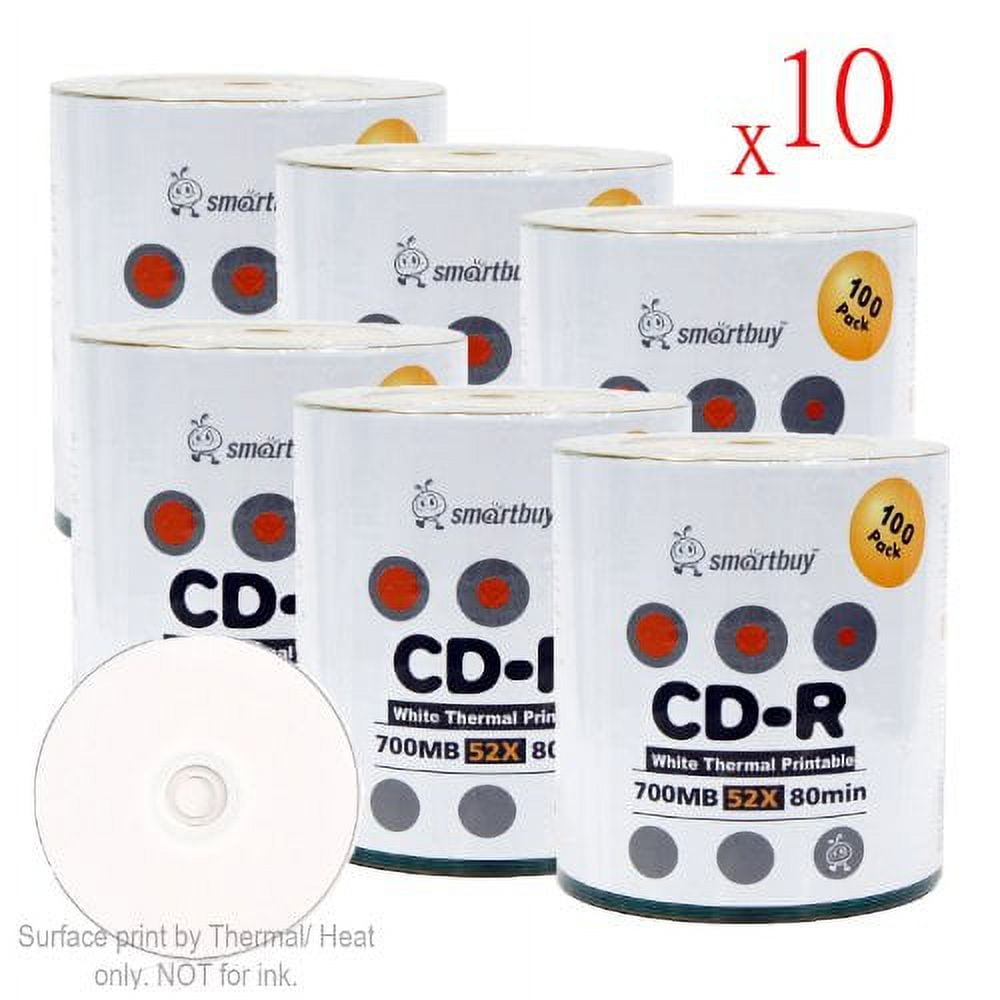 Smartbuy 6000-disc 700mb/80min 52x CD-R White Thermal Hub Printable ...