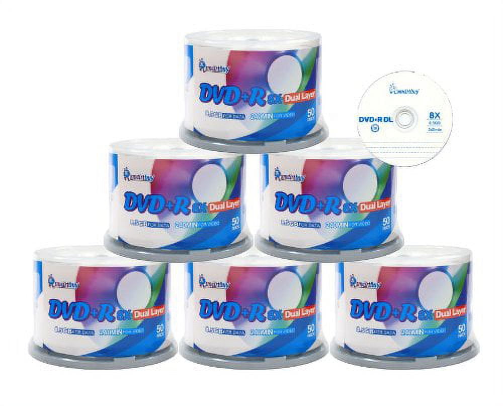 Smartbuy Logo 300-disc 8.5gb/240min 8x Dvd+r Dl Dual Layer Double Layer Blank Data Record Media ...