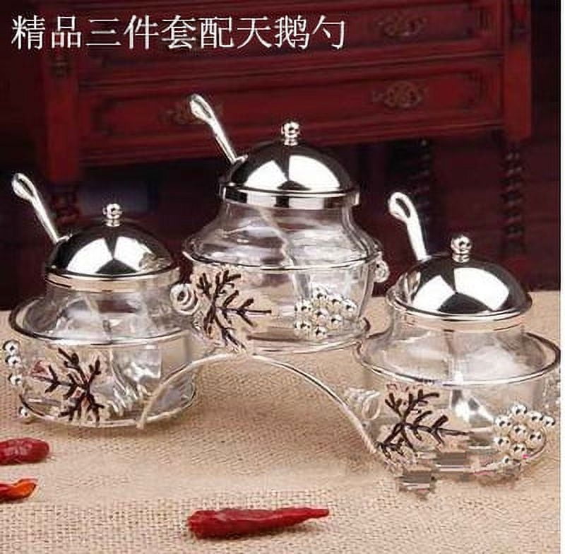 Smarten Glass Spice Bottles - Premium Zinc Alloy - 3 Piece Set ...