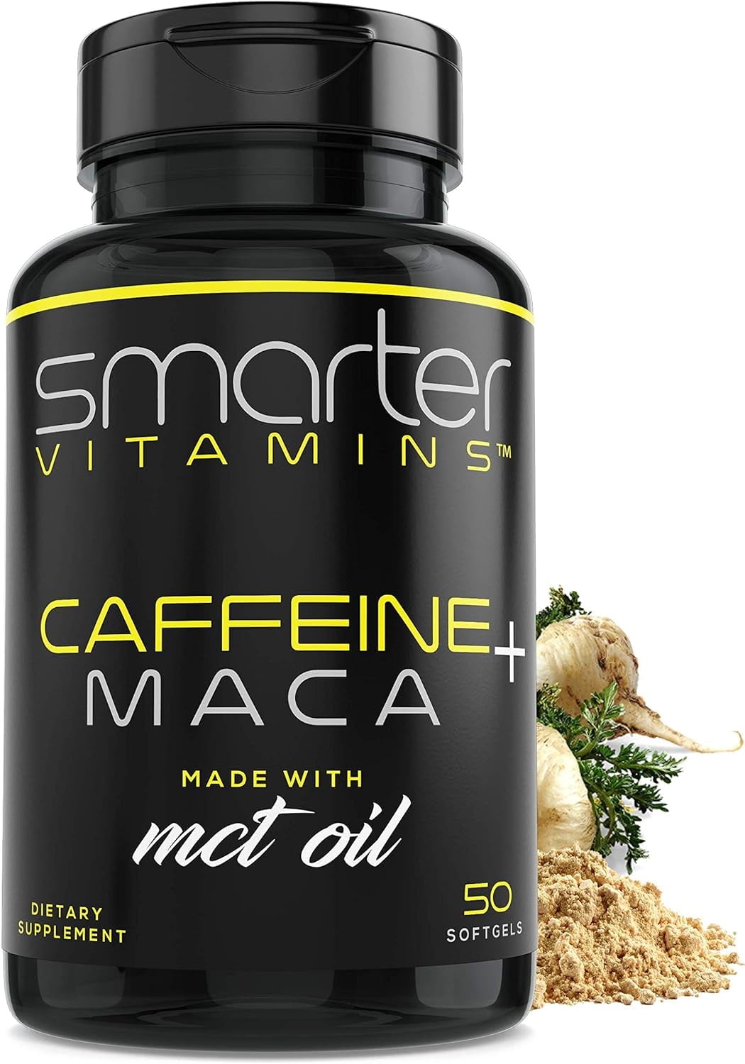 Smarter Energy Pills, 200mg Caffeine Pills & Coconut MCT Oil with Maca ...