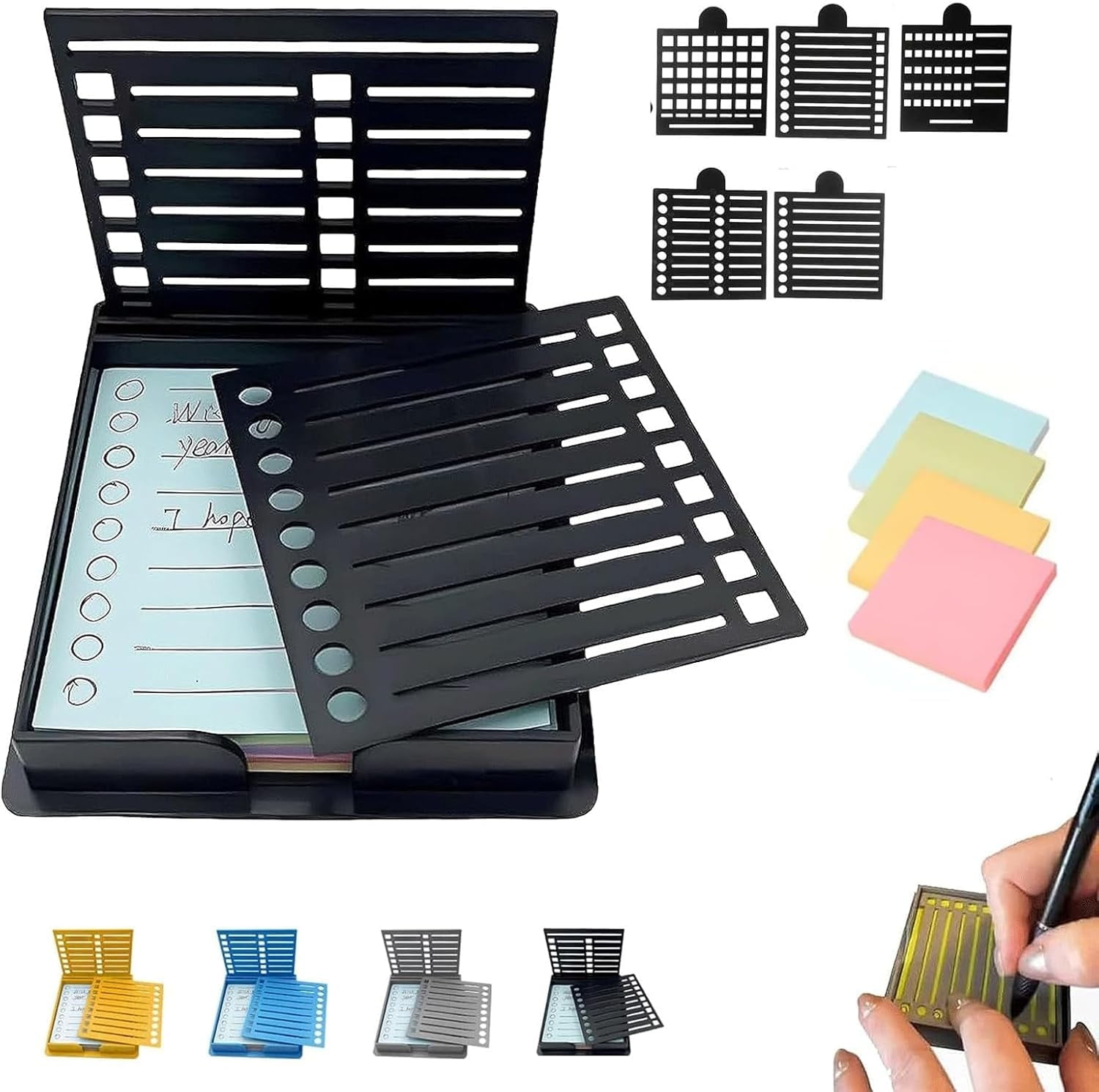 Smarter Sticky Note Kit, 2025 New 5 in 1Memo Pad Organizer with Stencil ...