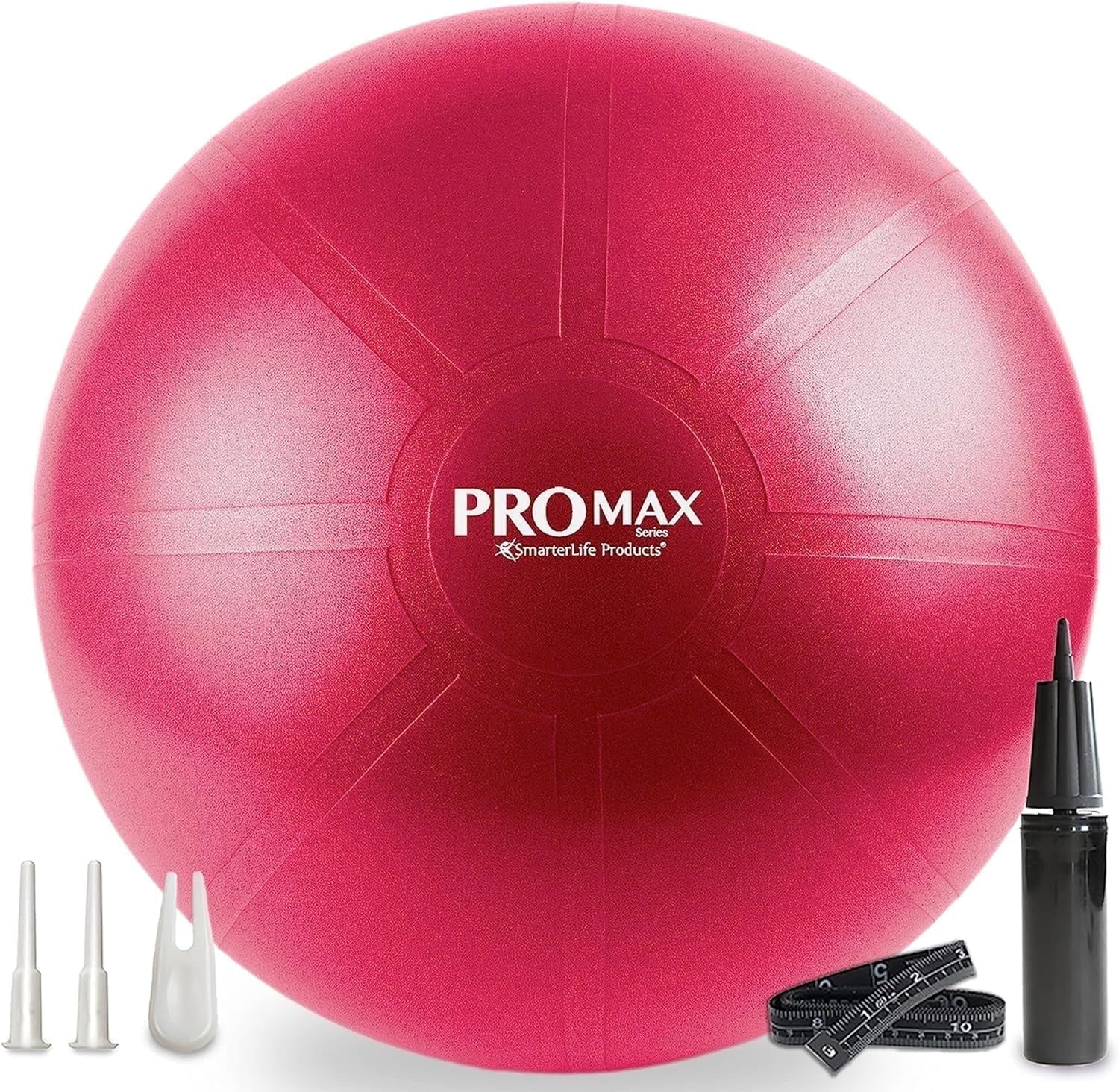 SmarterLife PRO MAX Series Exercise Ball Workout Equipment Pregnancy Medicine Balls, 65cm Red ...