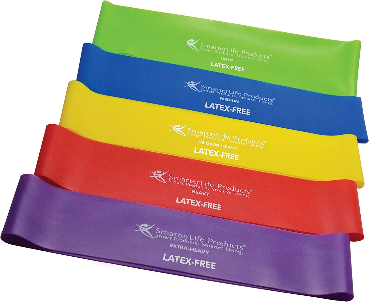 "SmarterLife Resistance Loop Bands, 5-Piece Set, 3.25""x12"" Exercise ...
