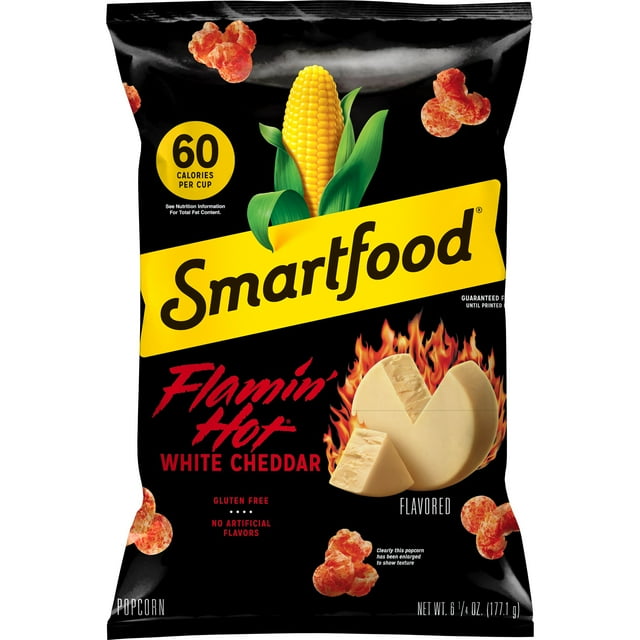 Smartfood Popcorn Flamin' Hot White Cheddar Cheese Flavor, 6.25 Ounce ...