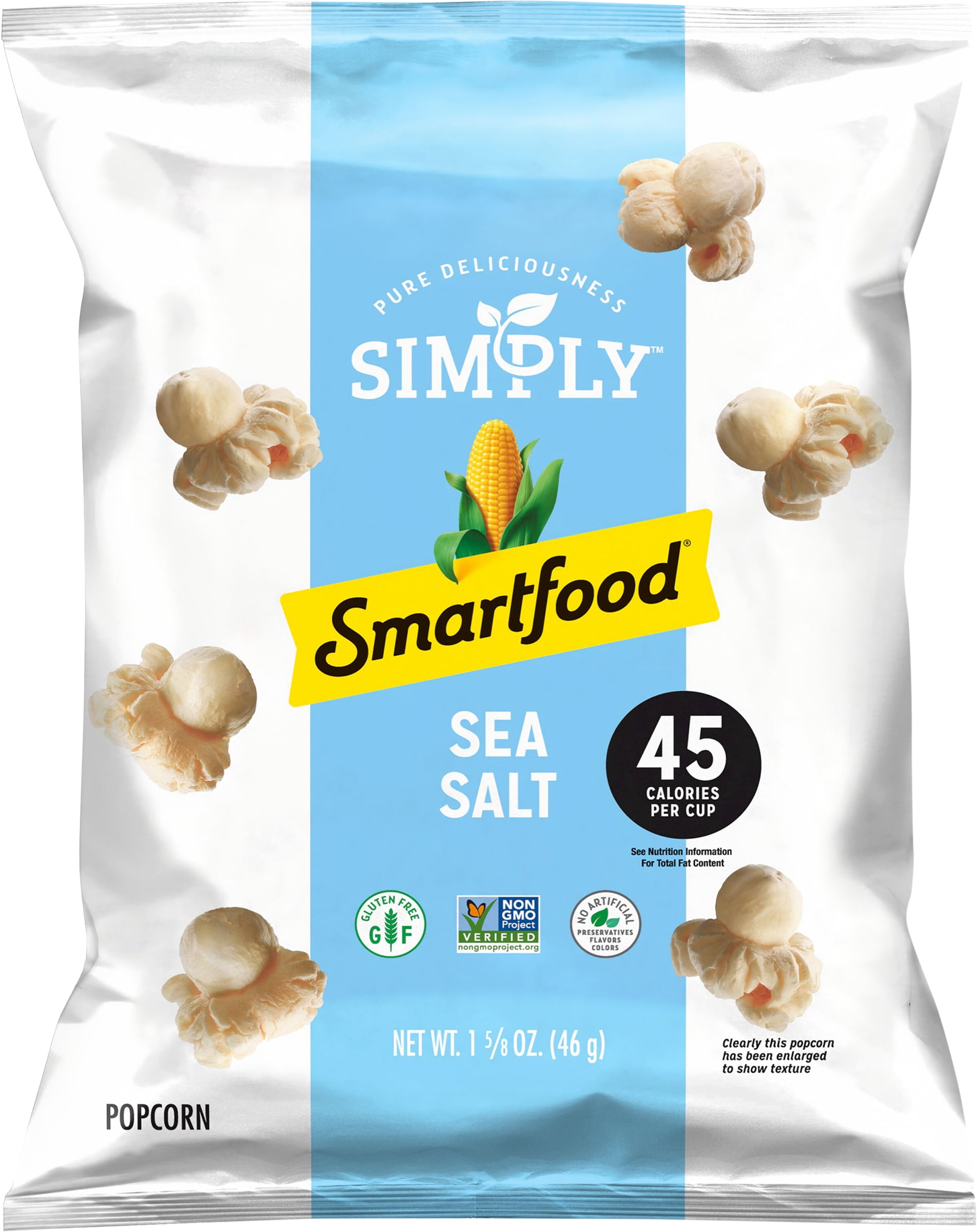 Smartfood Popcorn Simply Sea Salt Flavored Popcorn Snack, 1.625oz Bag ...