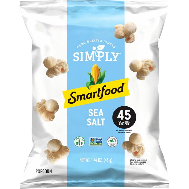 Smartfood Popcorn Simply Sea Salt Flavored Popcorn Snack, 1.625oz Bag ...