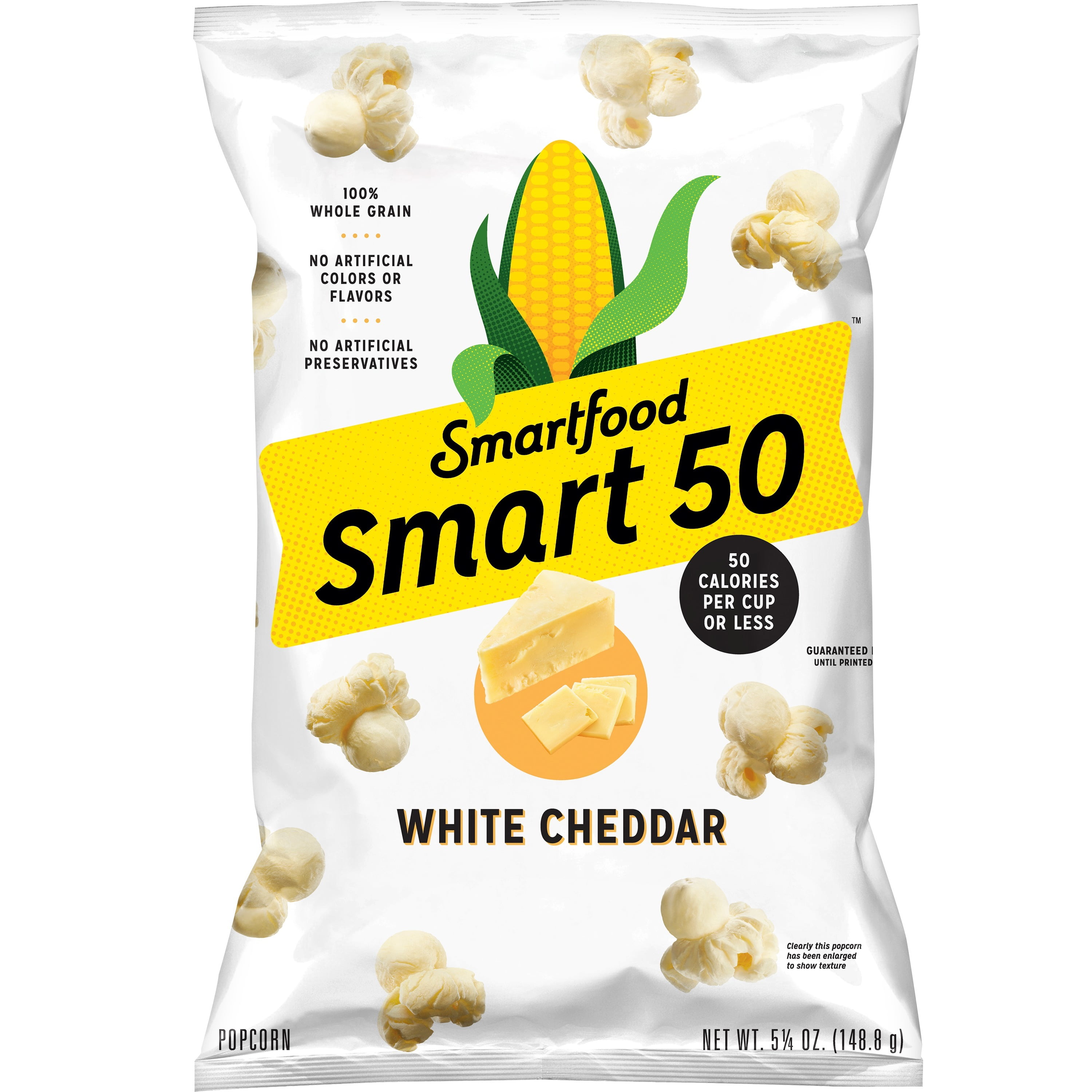 Smartfood Smart50 White Cheddar Popcorn, 5.25 oz Bag - Walmart.com