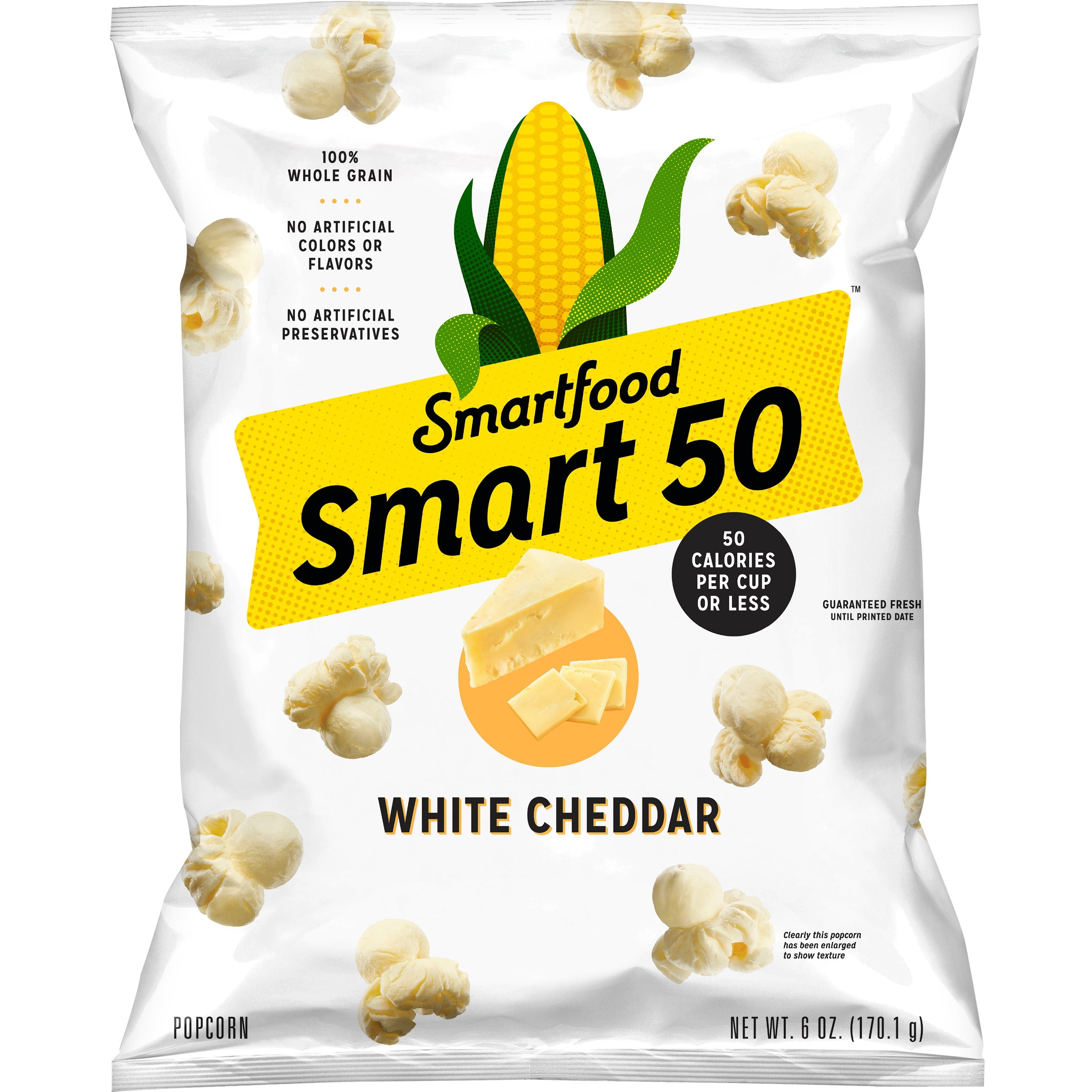 Smartfood Smart50 White Cheddar Popcorn, 6 Oz Bag - Walmart.com