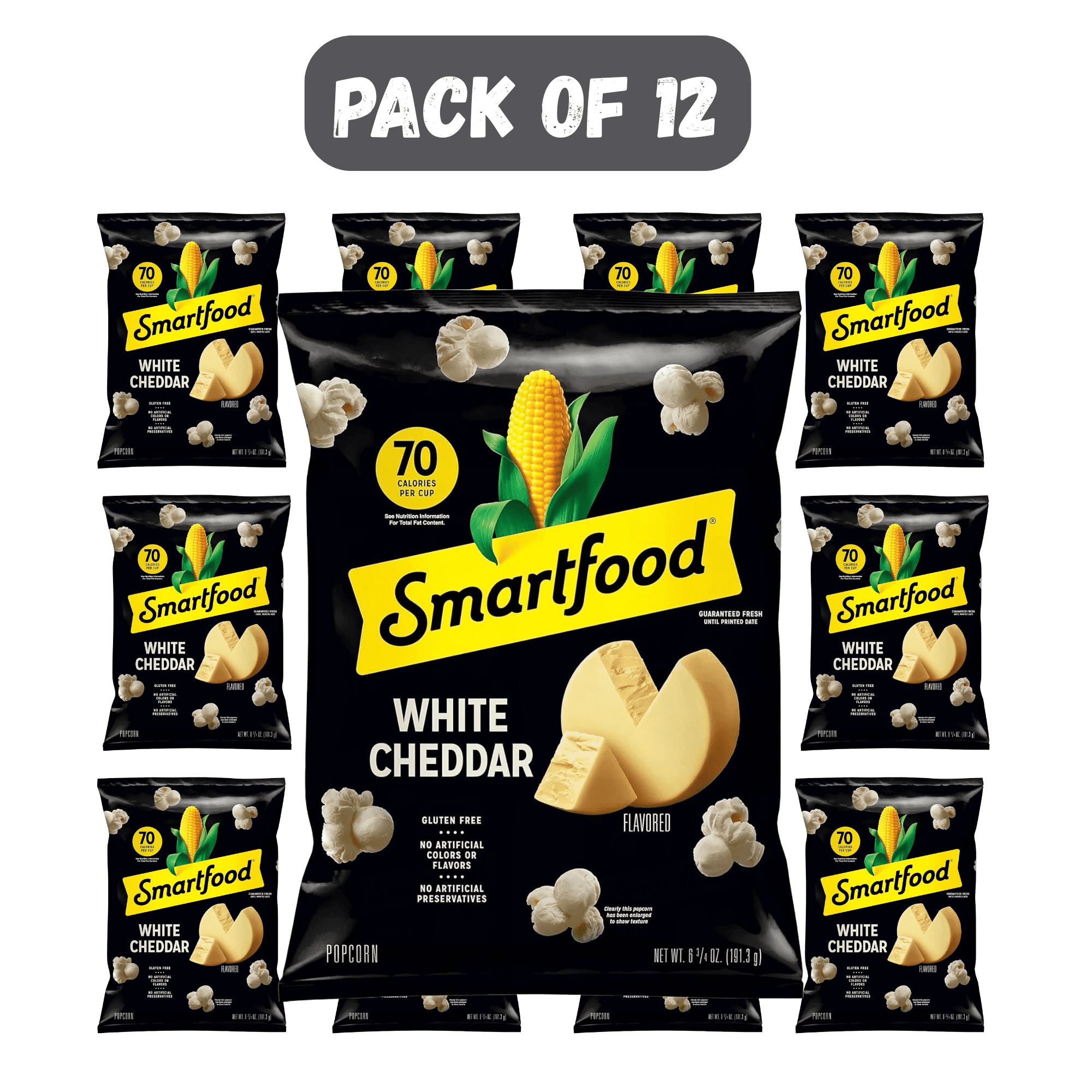 Smartfood White Cheddar Popcorn 0.625 oz – Single Serve Snack Bag, Gluten-Free Cheese Popcorn ...