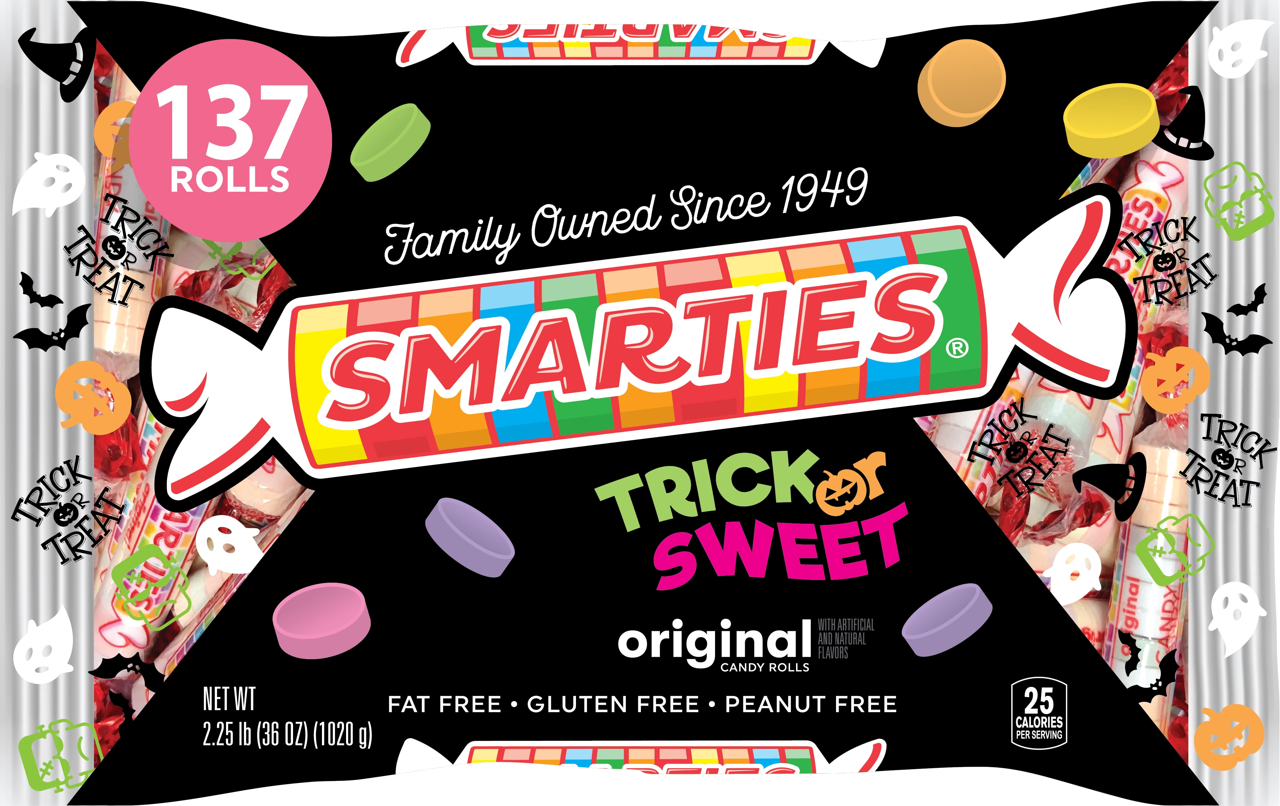 Smarties 2.25lb Halloween Bag - Flavored Candy Rolls - Walmart.com