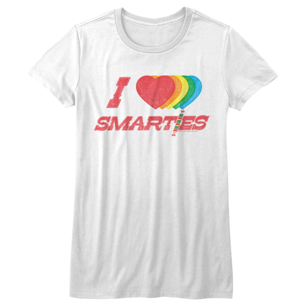 Smarties Brands Hearts Juniors Short Sleeve T Shirt - Walmart.com