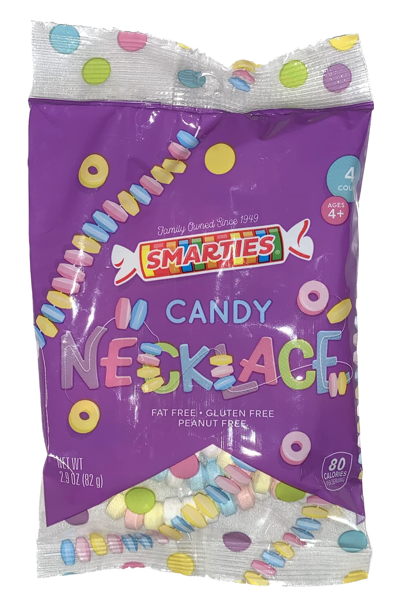 Smarties Candy Necklace, Hard Candy Accessory, 2.9oz Bag, Wear and Chew ...