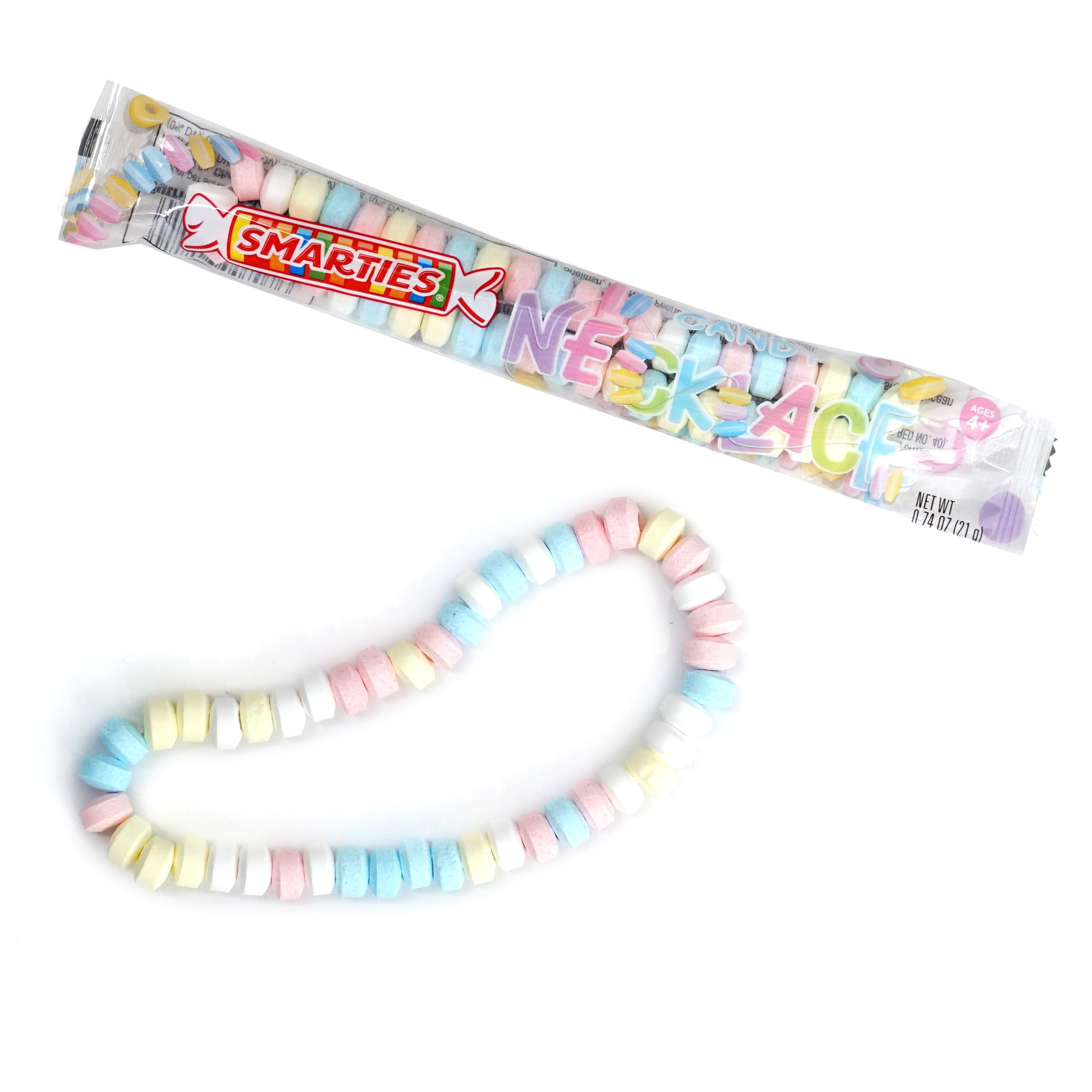Smarties Candy Necklaces 100 Pack, Individually Wrapped Smarties Candy ...