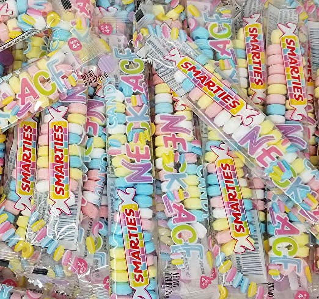 Smarties Candy Necklaces, Gluten-Free, Fruit Flavor, Pastel Color Hard ...